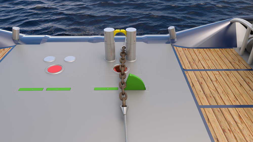 Centering device for anchor handling vessel - Kongsberg Maritime