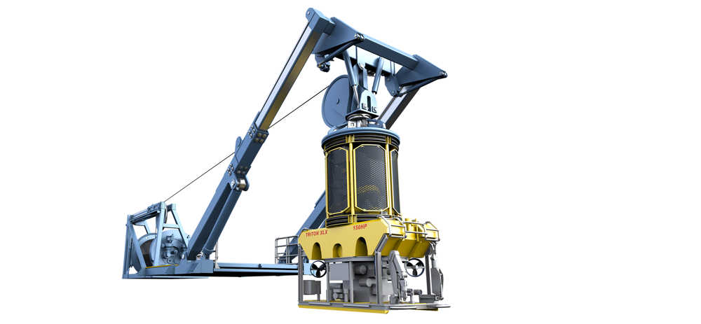 Launch and recovery system for ROVs for anchor handling vessel ...