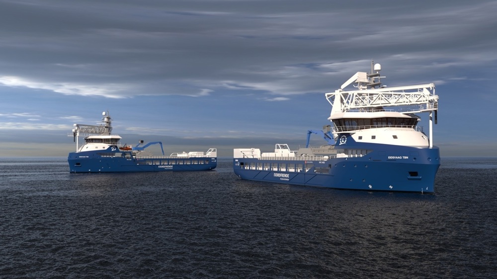 To design and equip two new salmon farm forage carrier vessels for ...