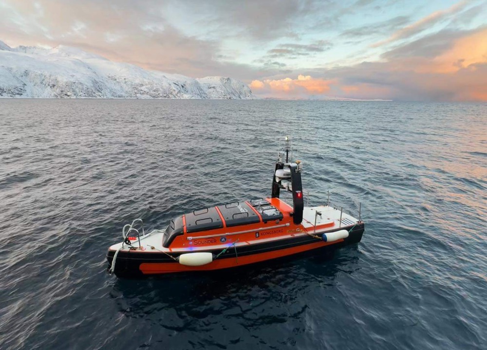 Sounder USV (Uncrewed Surface Vessel) with gondola - Kongsberg Discovery